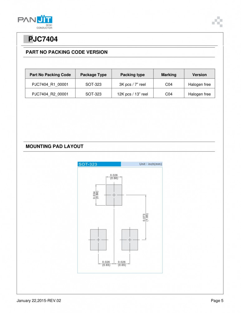 PJC7404 datasheet page 5