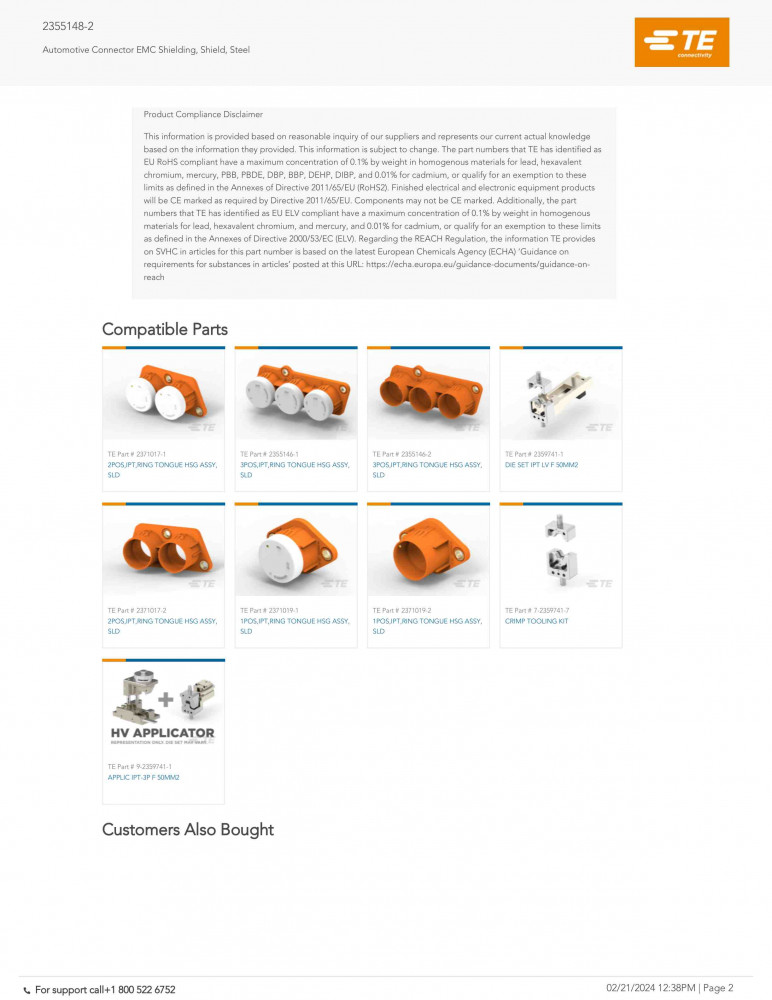 TE Connectivity 2355148-2 technical document page 2