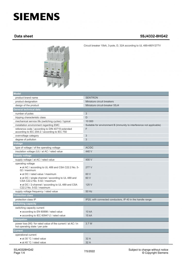 5SJ4332-8HG42 datasheet page 1