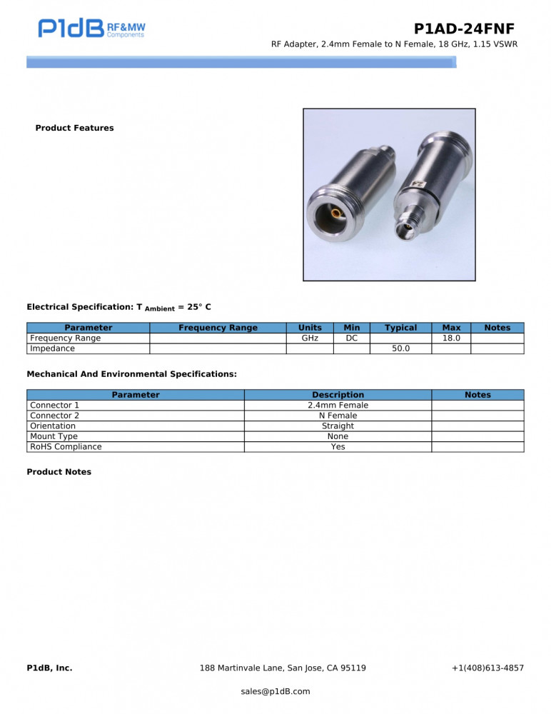 P1AD-24FNF technical document page