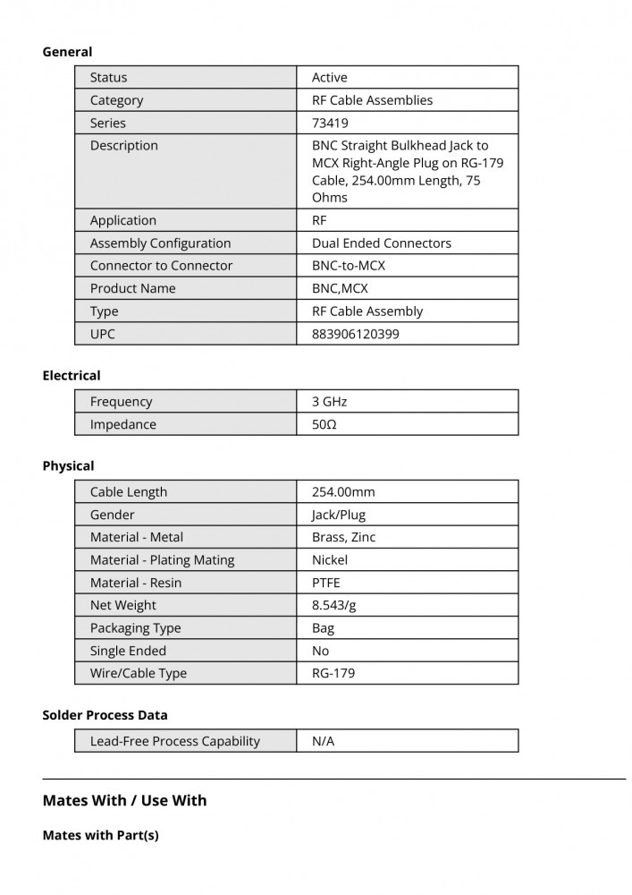 MOLEX 734194870 technical document page 2