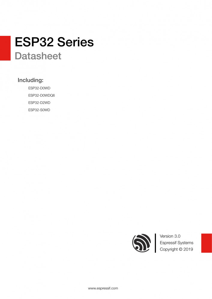 ESP32 datasheet page 1