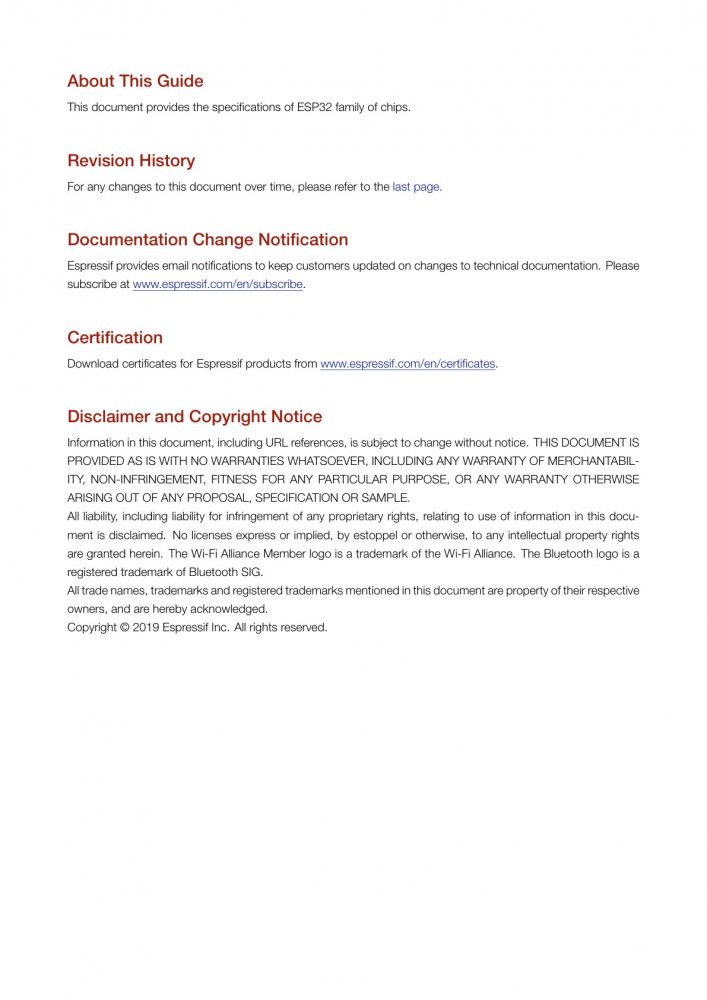 ESP32 datasheet page 2