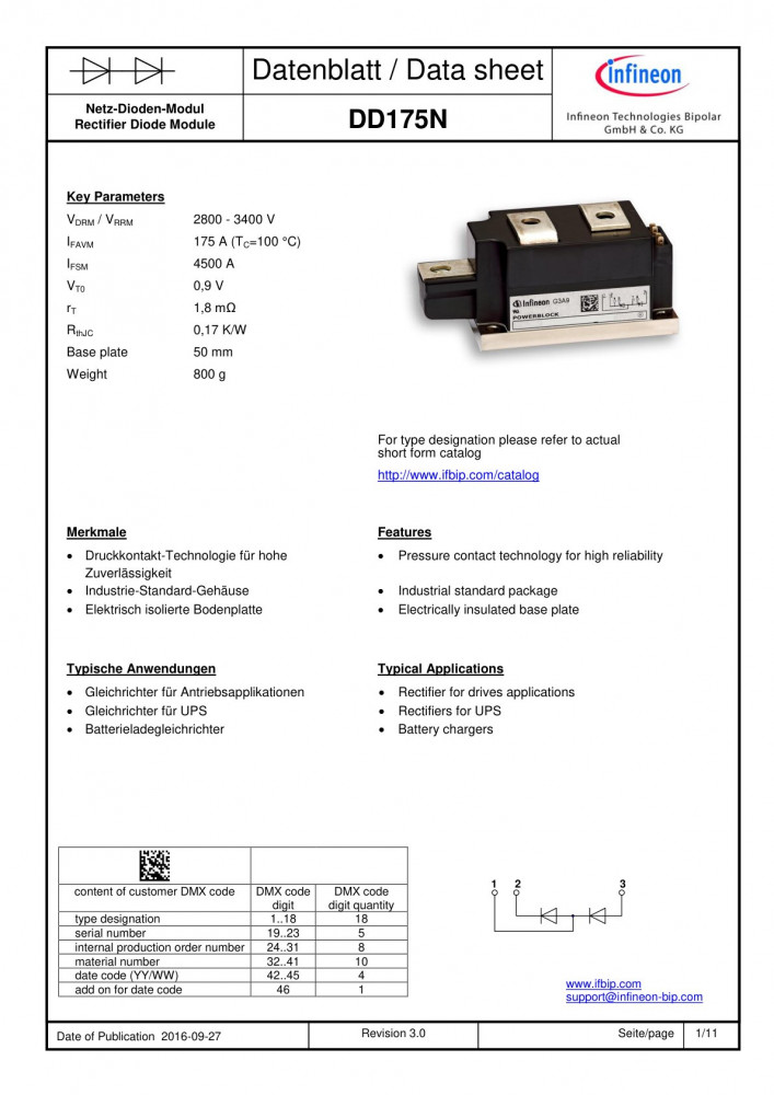 DD175N32K datasheet page 1