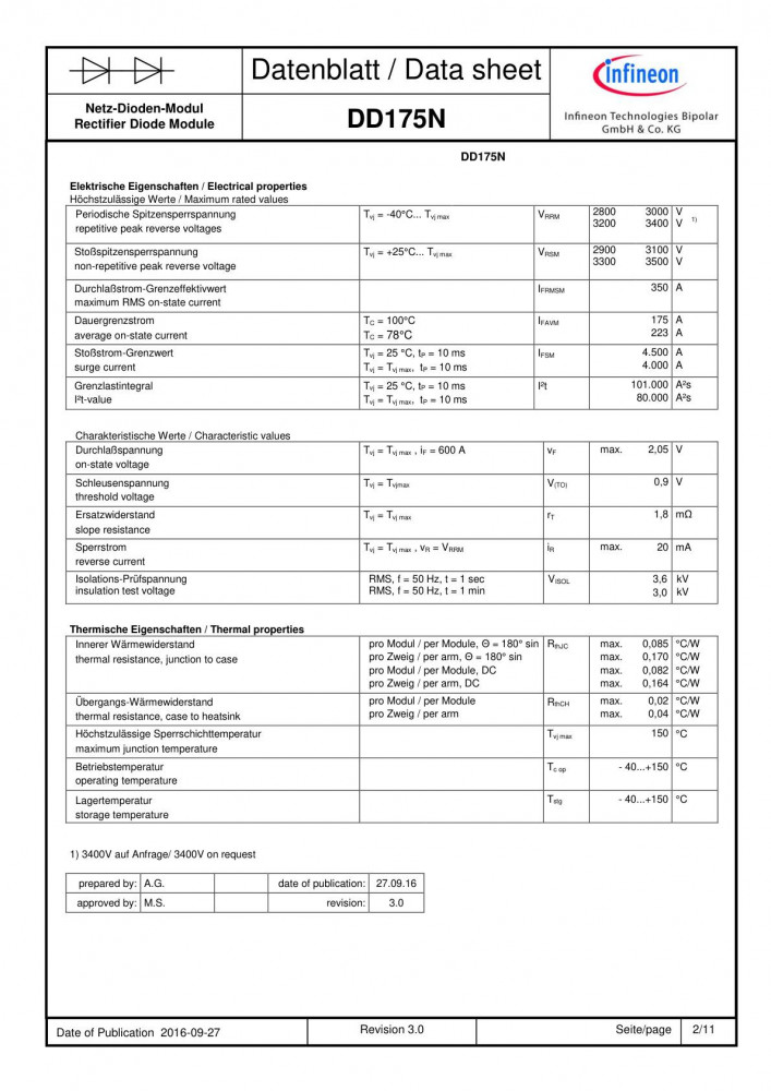 DD175N32K datasheet page 2