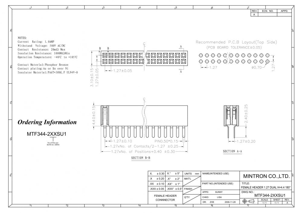 MTF344-205SU1 technical document preview