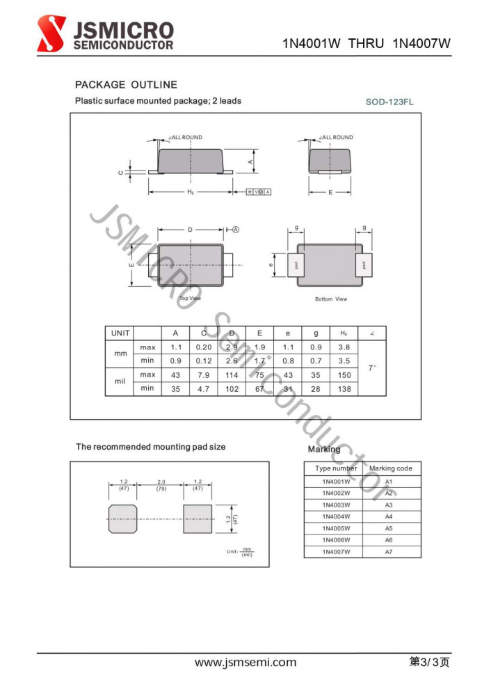 1N4007W A7 datasheet page 3
