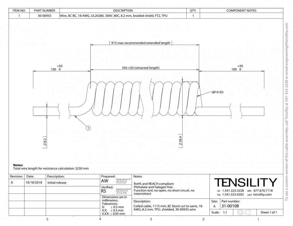 Tensility International 31-00108 product drawing