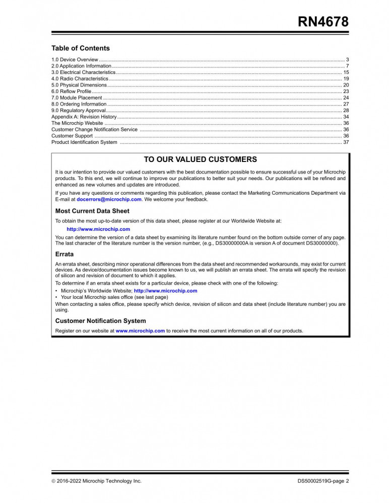RN4678 technical document page 2