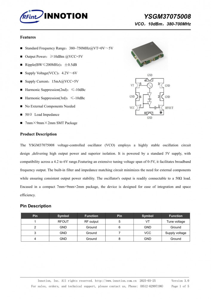 YSGM37075008 technical document page 1