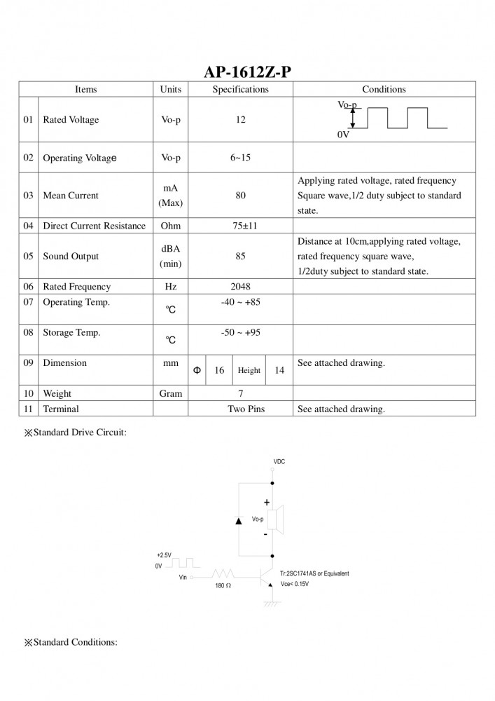AP-1612Z-P datasheet page 2