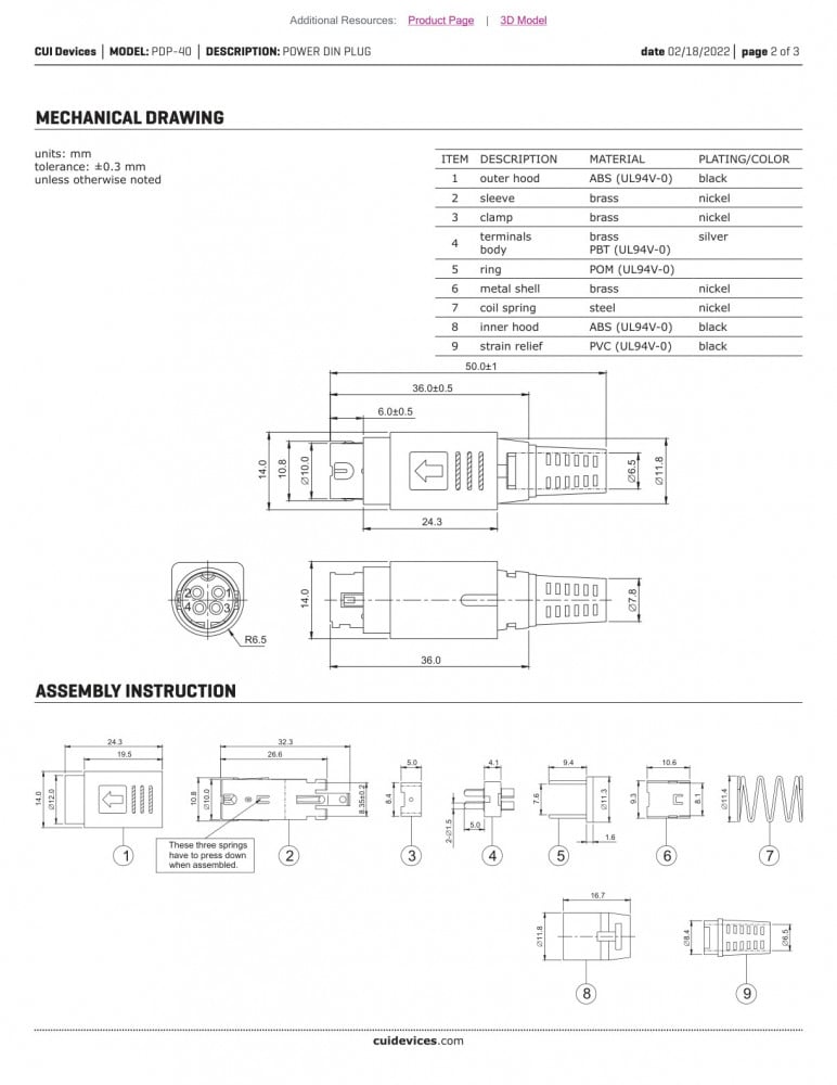 CUI PDP-40 technical document page 2
