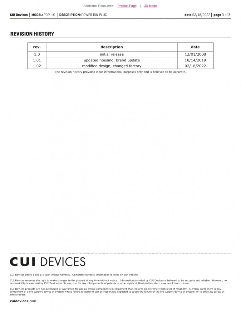 CUI PDP-40 technical document page 3