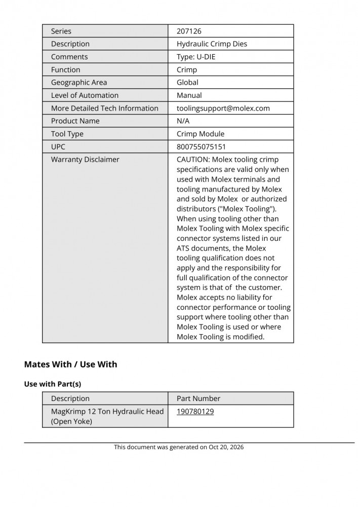 Product document image 2 for MOLEX 190780176