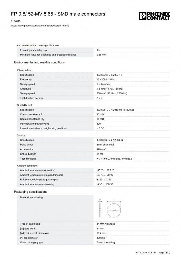 Phoenix Contact 1154015 technical document page 4