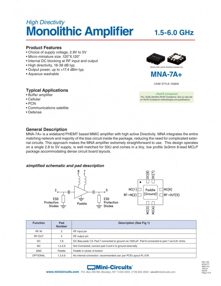 MNA-7A+ datasheet page 2