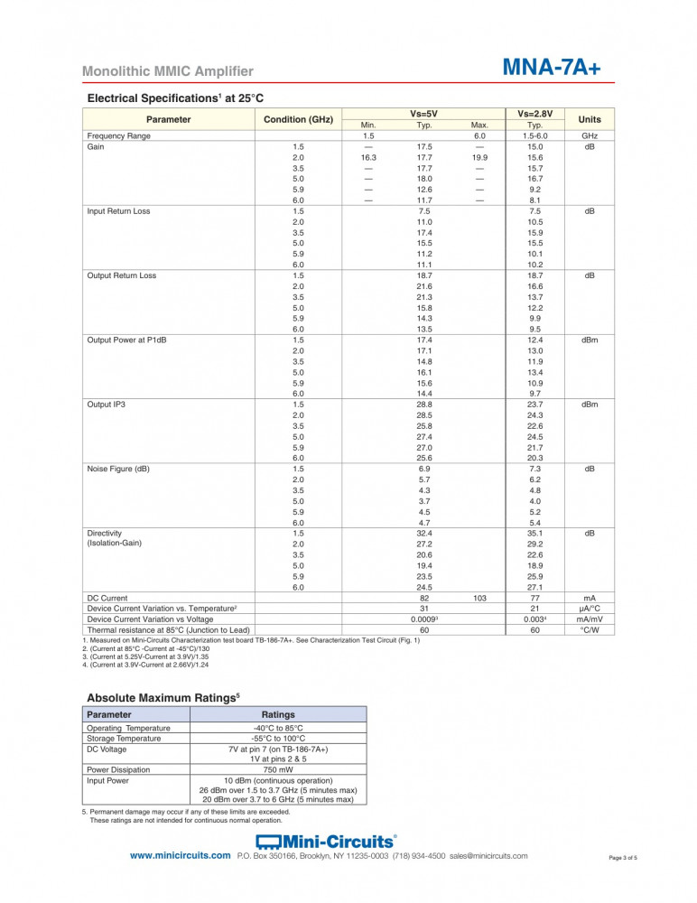 MNA-7A+ datasheet page 3