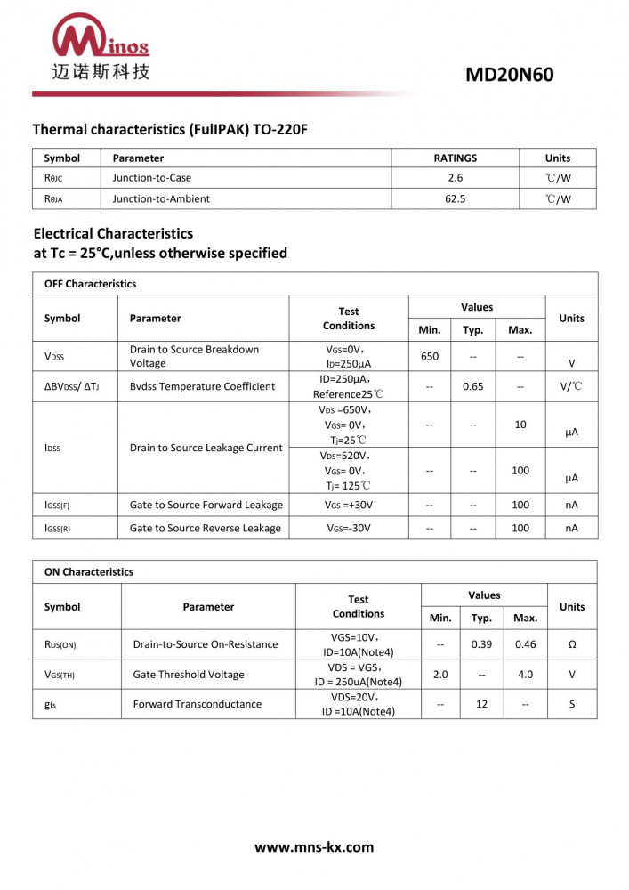 MD20N60 datasheet page 3