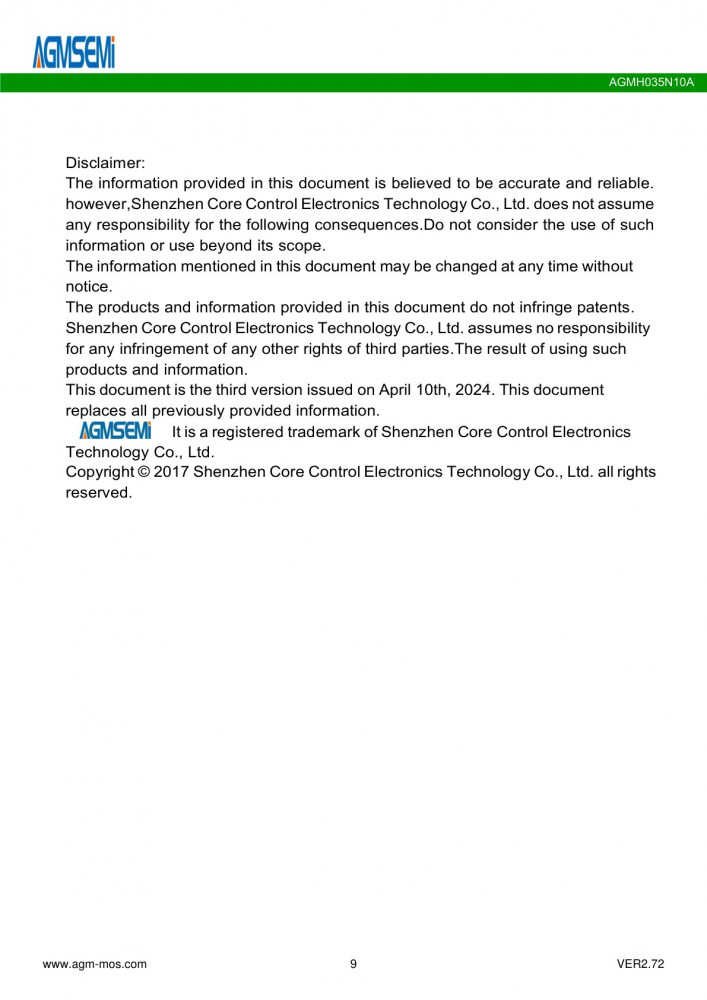 AGMH035N10A datasheet page 9