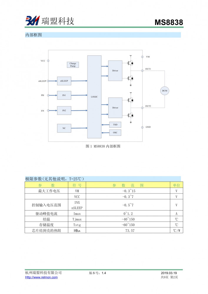 MS8838 technical document page 2