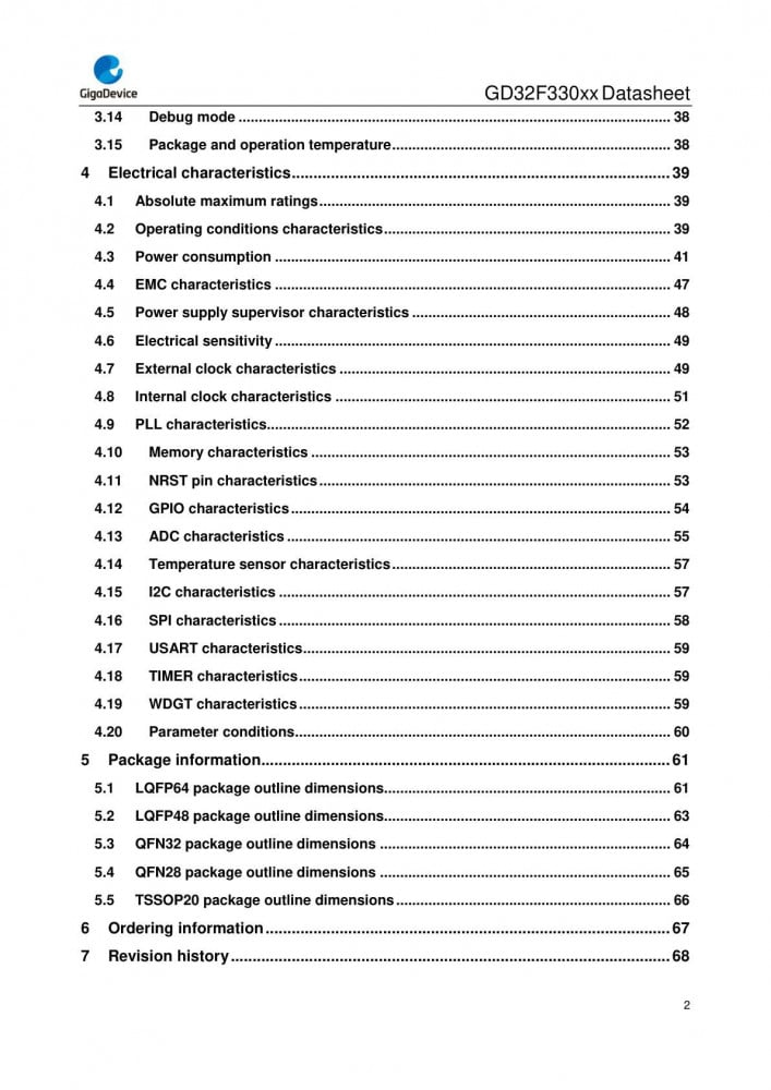 GD32F330xx datasheet page 3