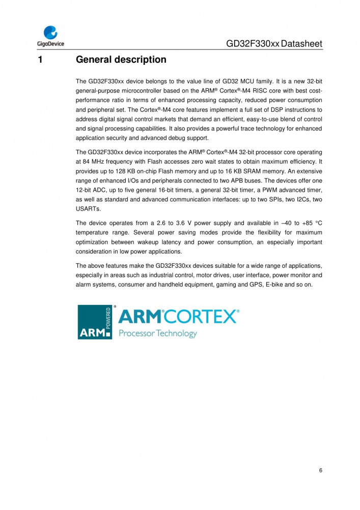 GD32F330xx datasheet page 7