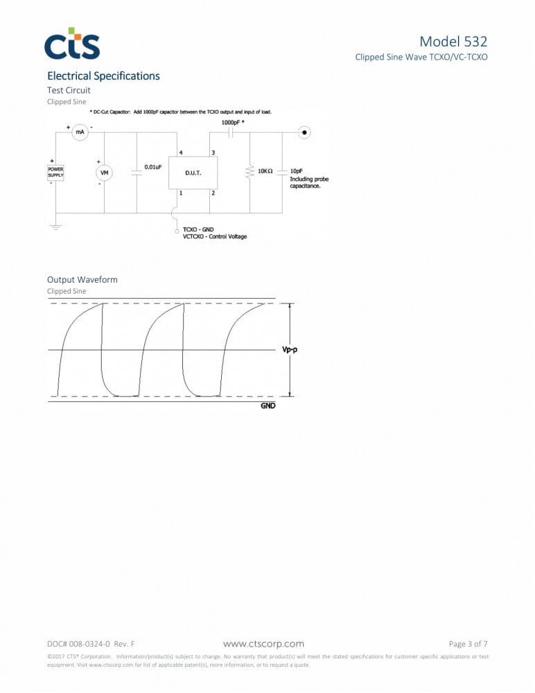 CTS Model 532 datasheet page 3