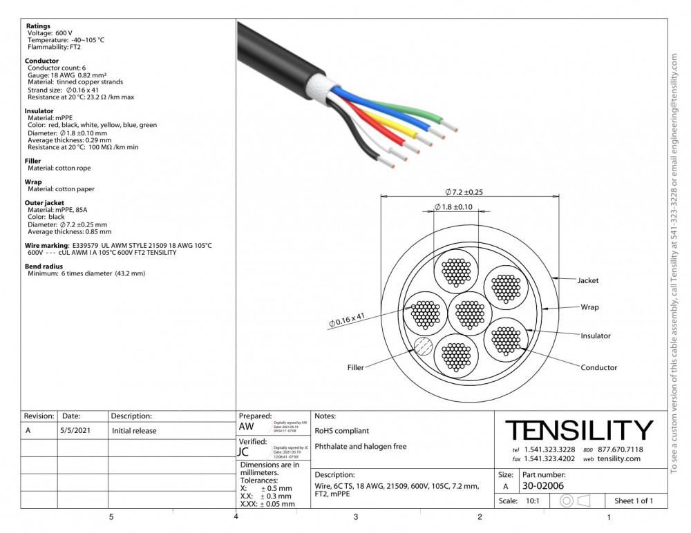 Tensility International 30-02006 product drawing