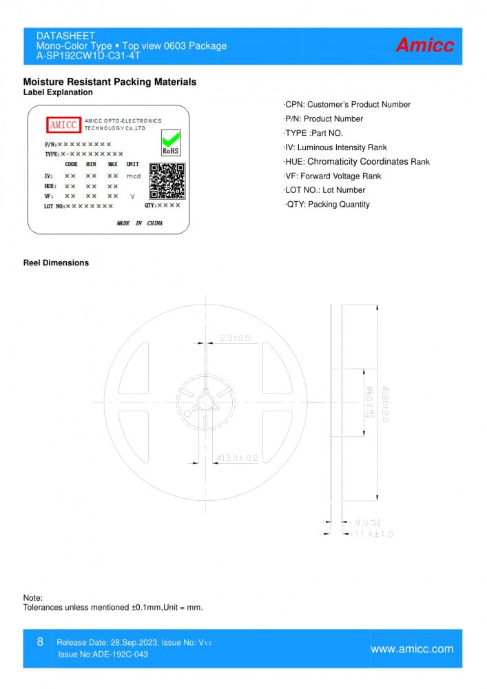 A-SP192CW1D-C31-4T datasheet page 8