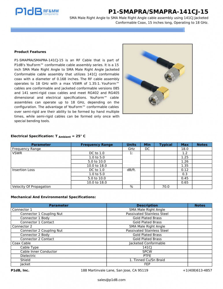 P1-SMAPRA/SMAPRA-141CJ-15 product document page 1