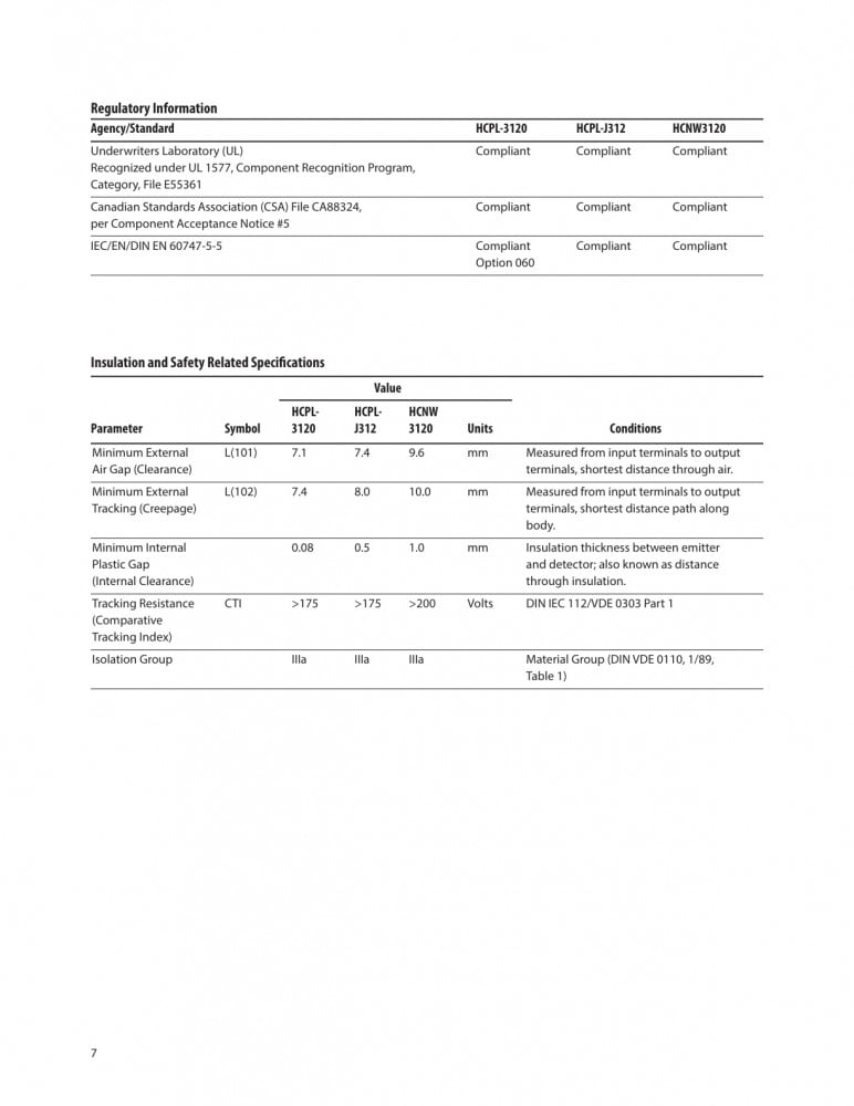 HCPL-3120 datasheet page 7