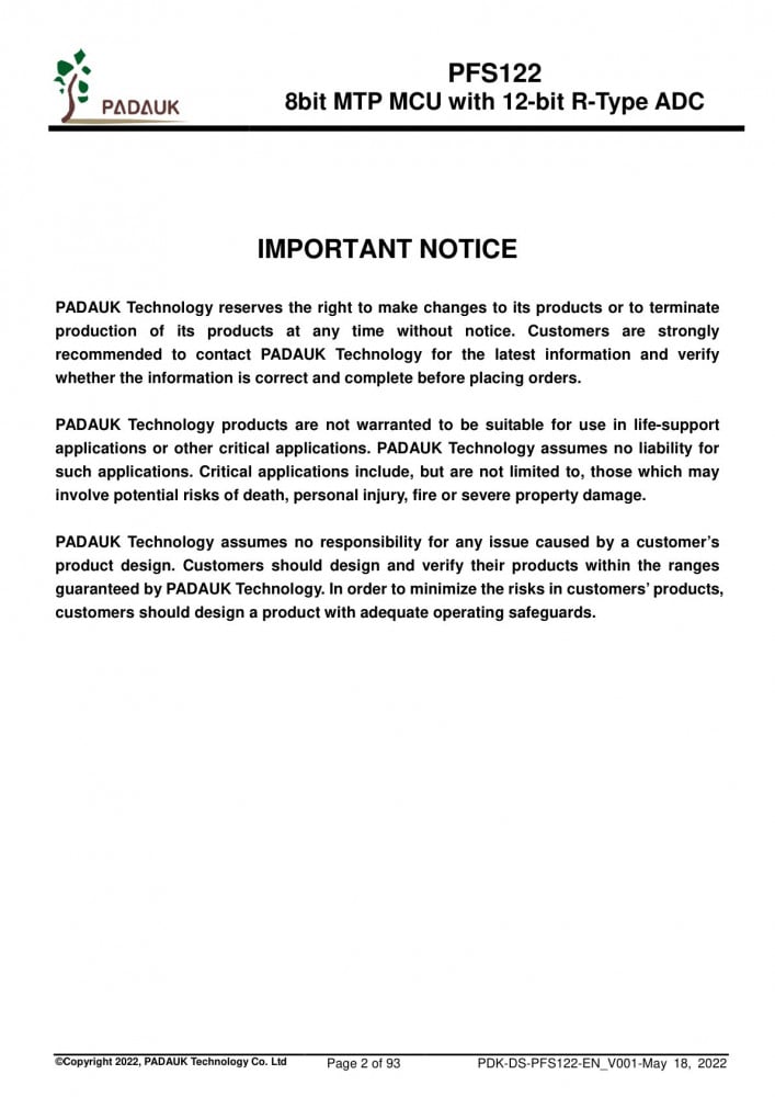 PFS122 datasheet page 2