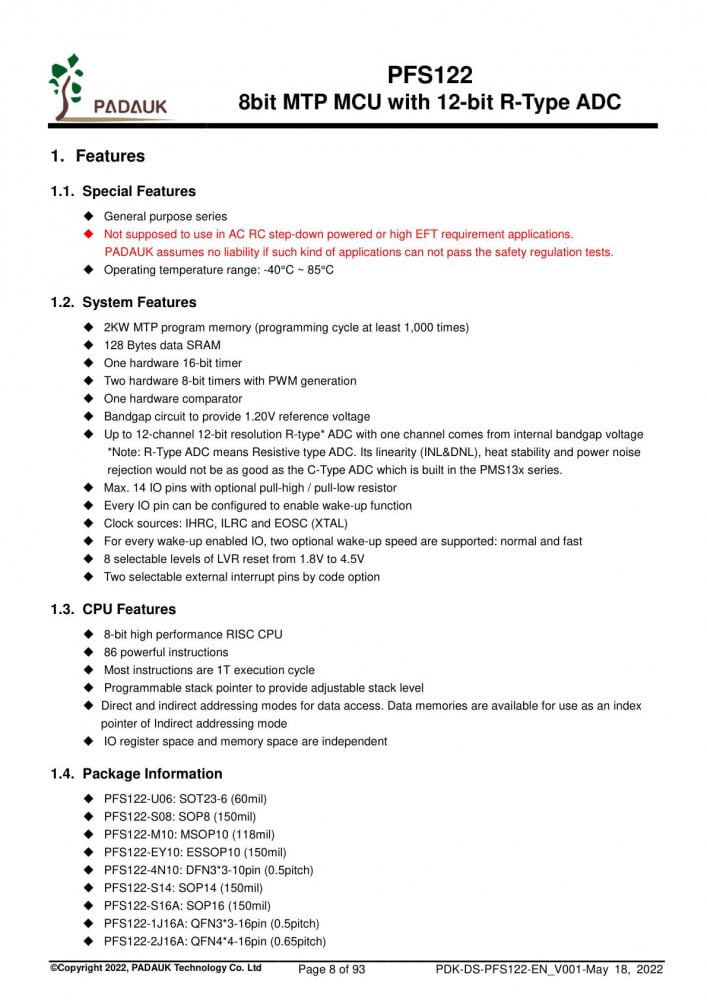 PFS122 datasheet page 8
