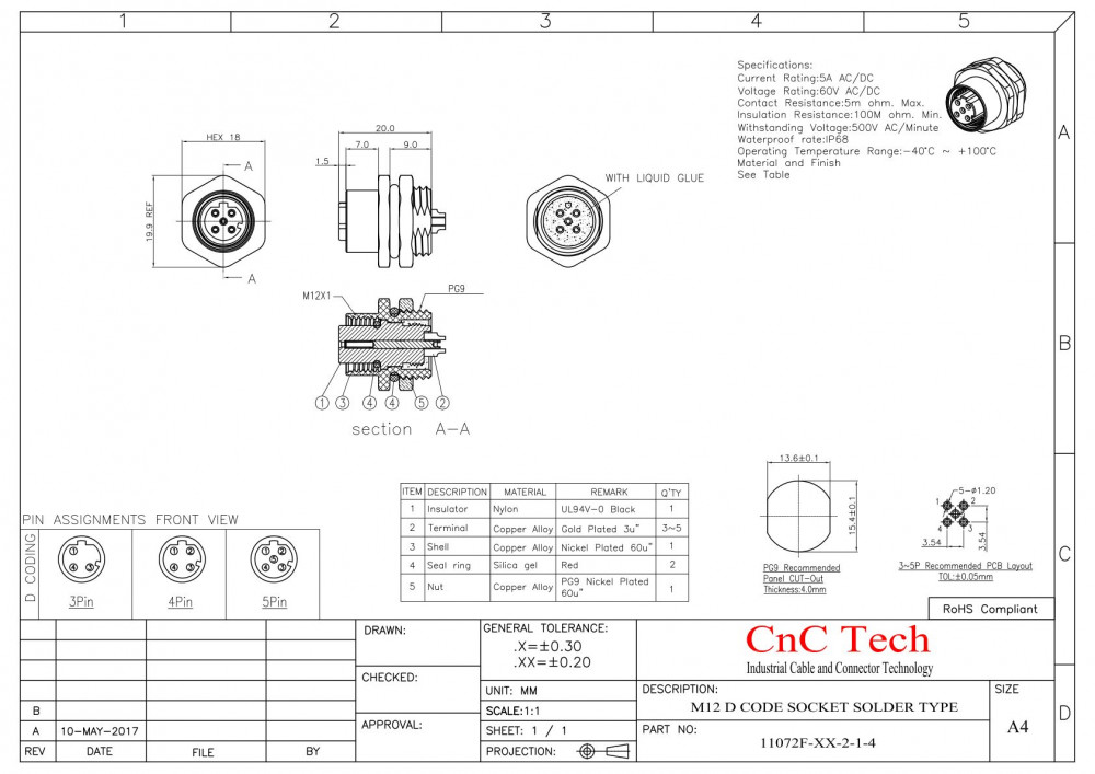 CNC Tech 11072F drawing page