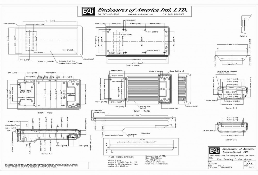MBL-HE enclosure engineering drawing