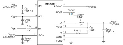 RT6246B - 18V, 6A, 500kHz ACOT® Synchronous Step-Down Converter