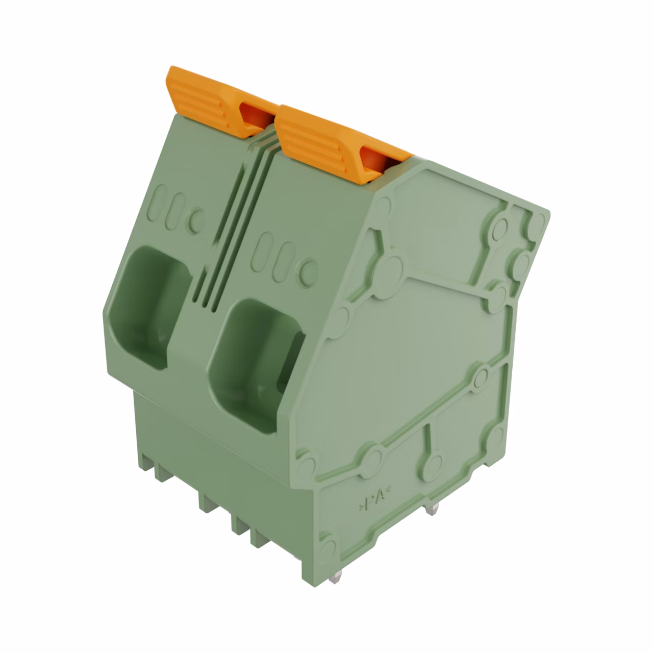 15.00mm Pitch Lever Activated Fixed Mount PCB Terminal Block, 35° Wire Entry, Bussed Terminals, 2 Circuits for sale