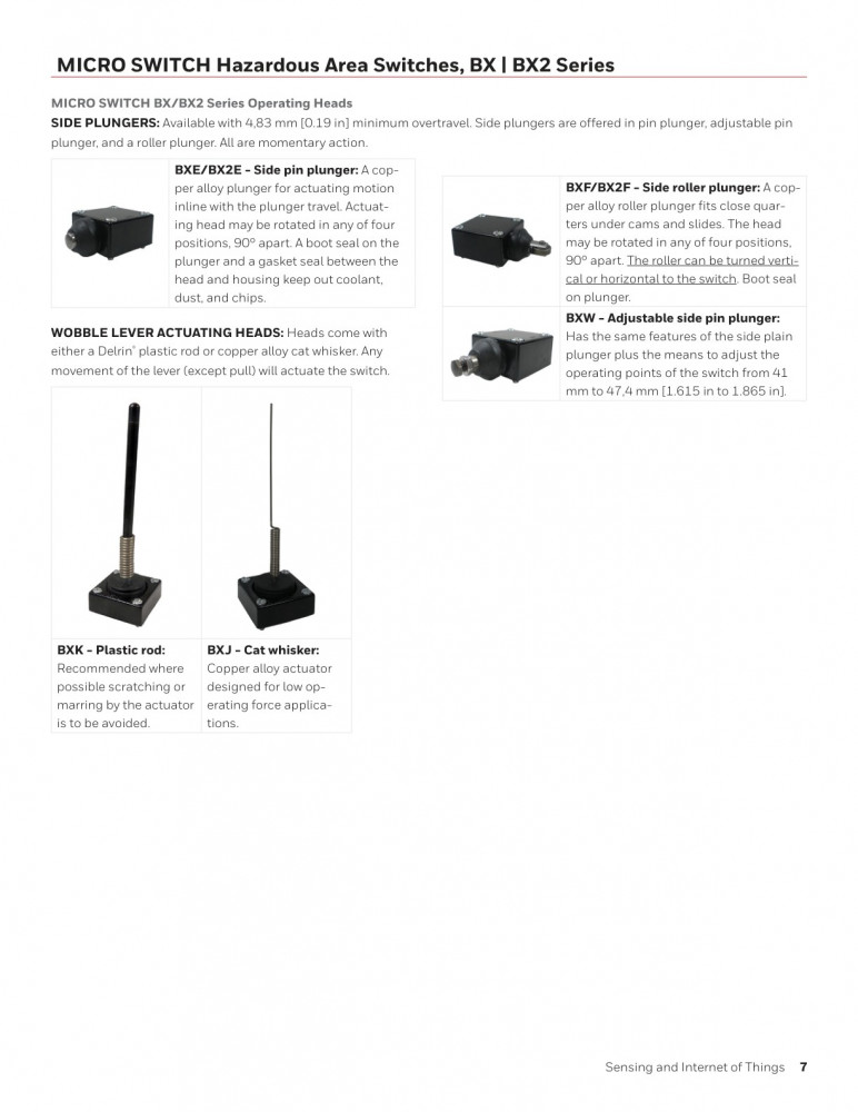Honeywell BX/BX2 datasheet page 7