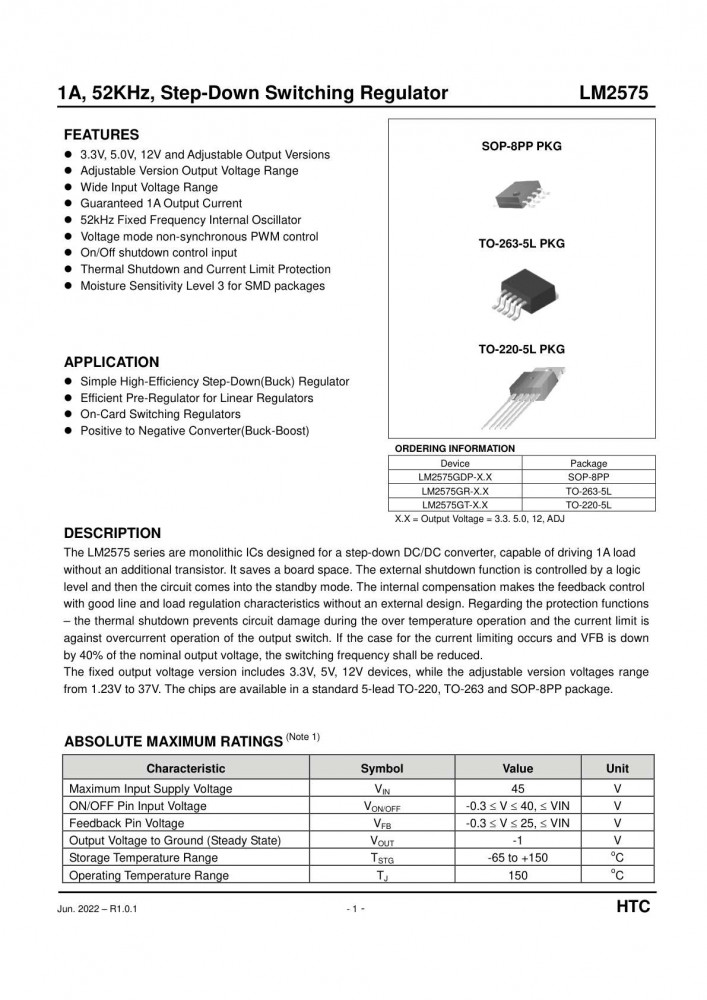 LM2575GR-12 datasheet page 1