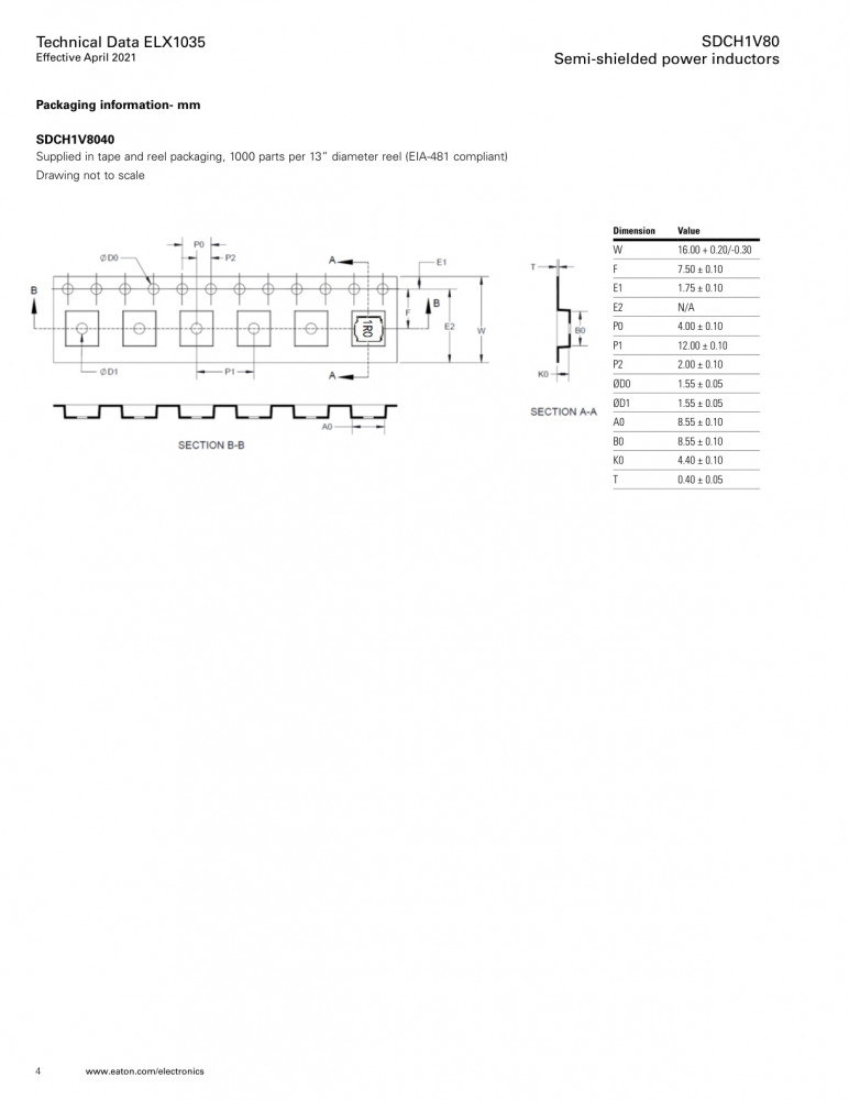 SDCH1V8040 datasheet page 4