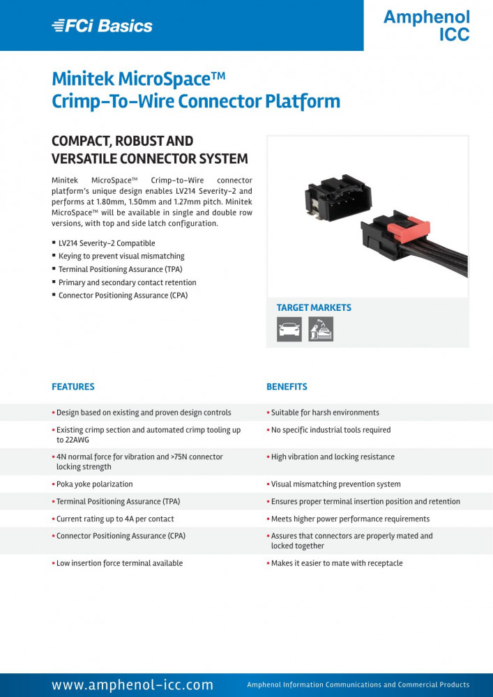 Amphenol Minitek MicroSpace technical document page 1