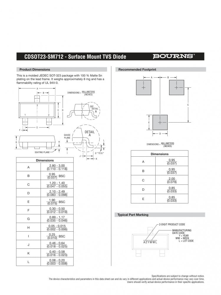 CDSOT23-SM712 datasheet page 2