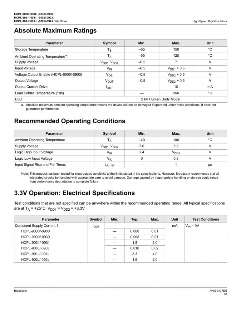 HCPL-0930 datasheet page 10