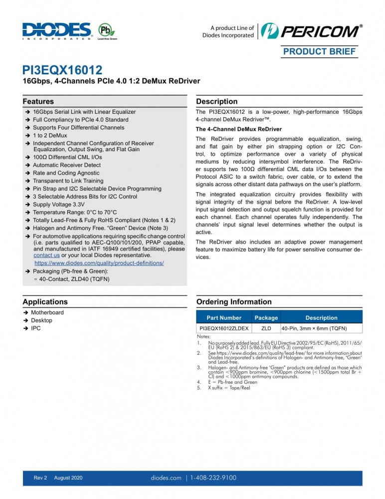 PI3EQX16012ZLDEX technical document preview