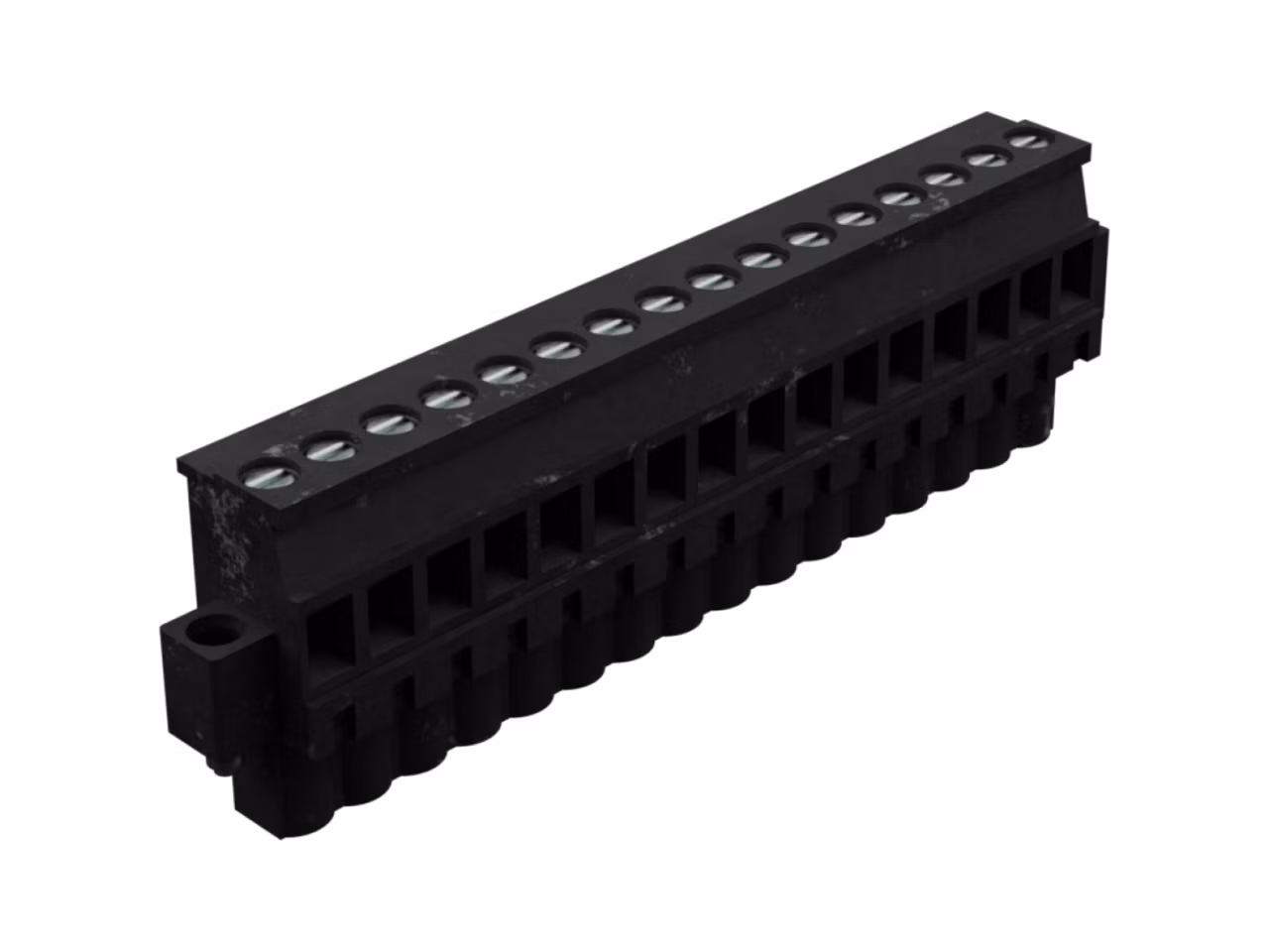 5.00mm Pitch Eurostyle Vertical Plug, with Retention Screws and Standard Imprinting, Rear Wire Entry, Gold (Au) Plated, Black, 16 Circuits for sale