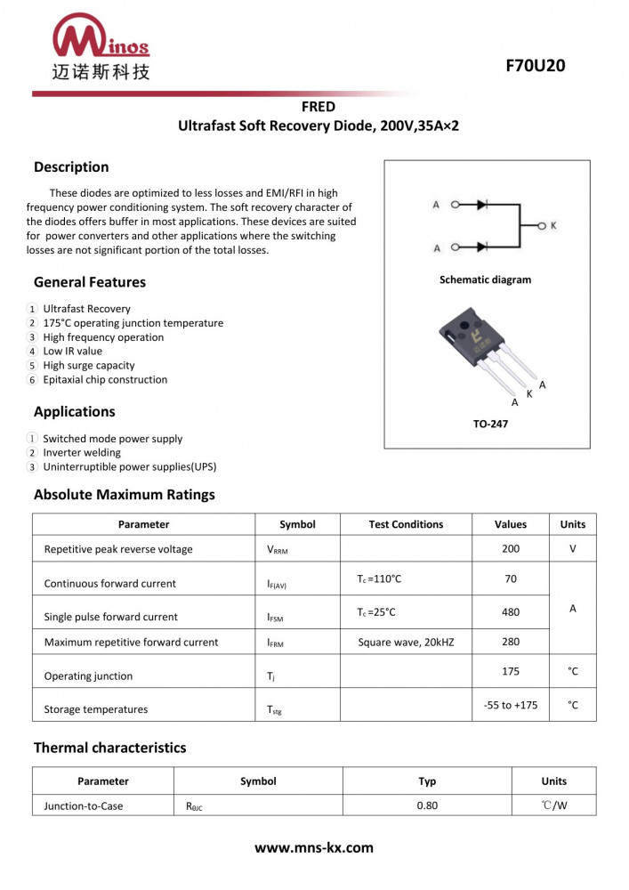 F70U20 technical document page 1