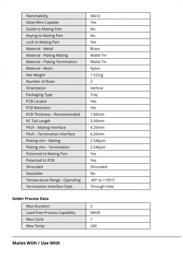 Technical document page 3 for MOLEX 469990624
