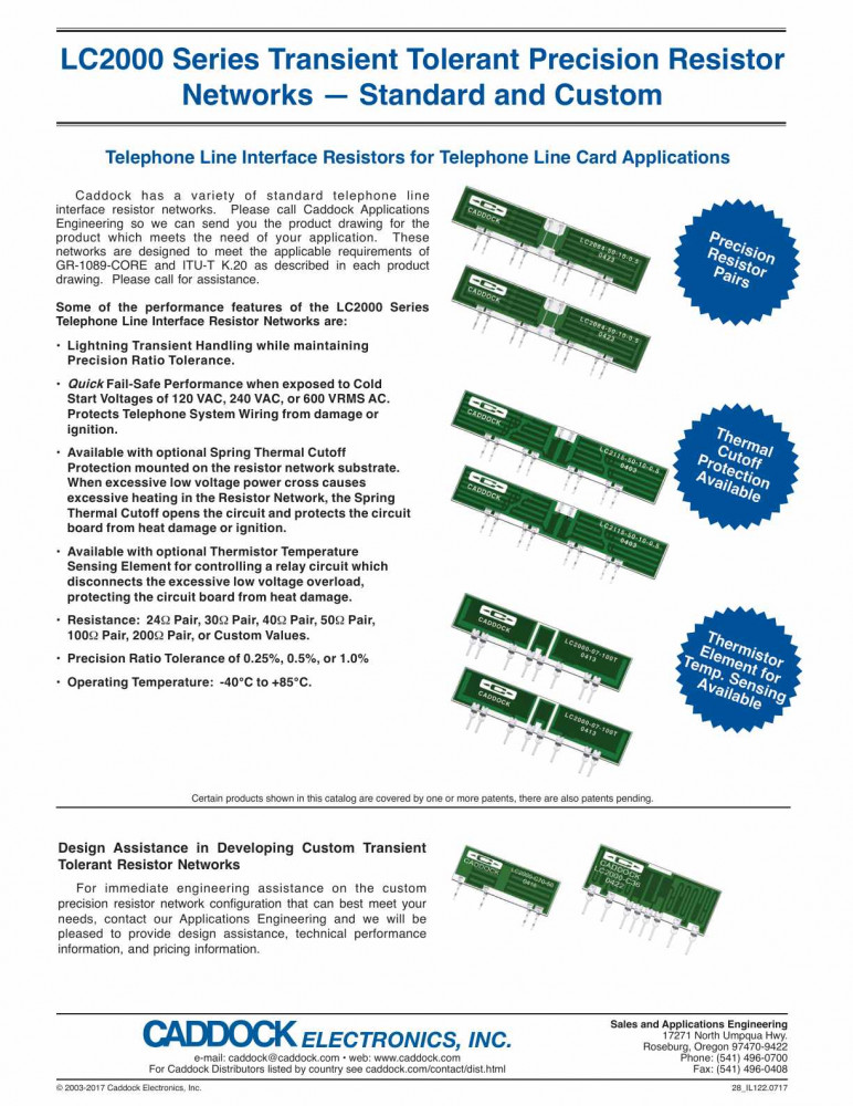 Caddock LC2000 Series technical document preview