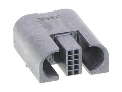 EXTreme Ten60Power Right-Angle Receptacle with Side Guides, 15 Signal Circuits, Press Fit Tail