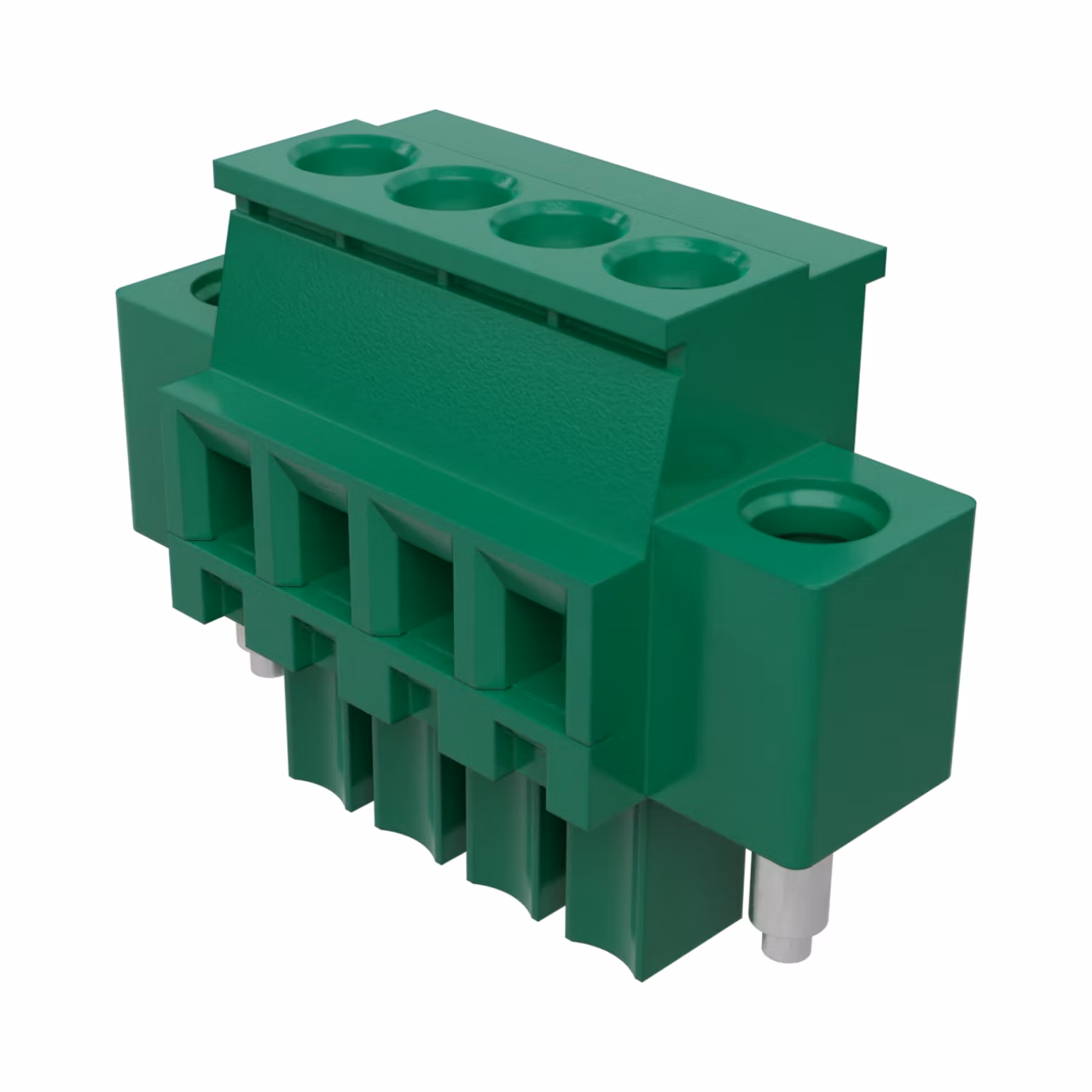 3.81mm Pitch Eurostyle Vertical Plug, with Retention Screws and Standard  Imprinting, Rear Wire Entry, Green Housing, 4 Circuits for sale